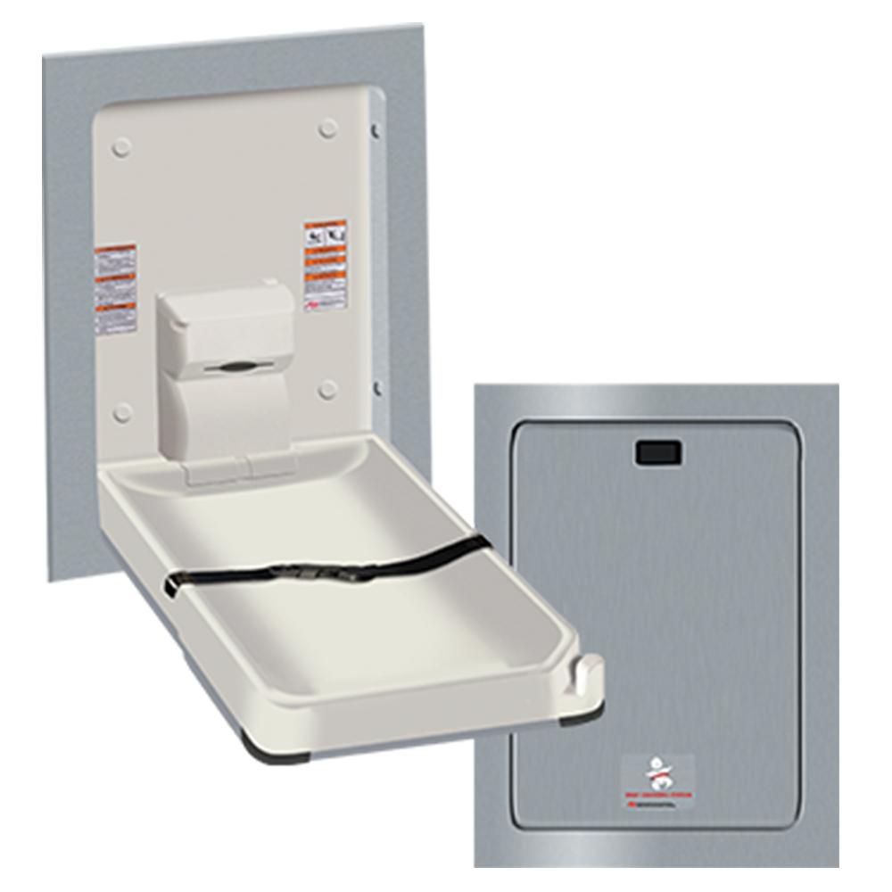ASI 9017 Baby Changing Station Vertical Plastic Recessed - Satin ...