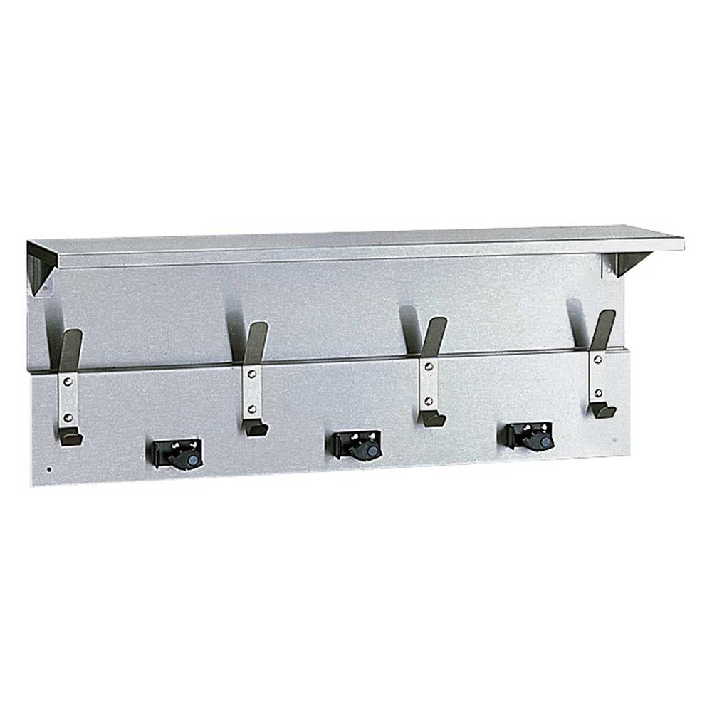 Bobrick B239x34 Utility Shelf w/ 3 Mop/Broom Holders & 4 Rag Hooks - S ...