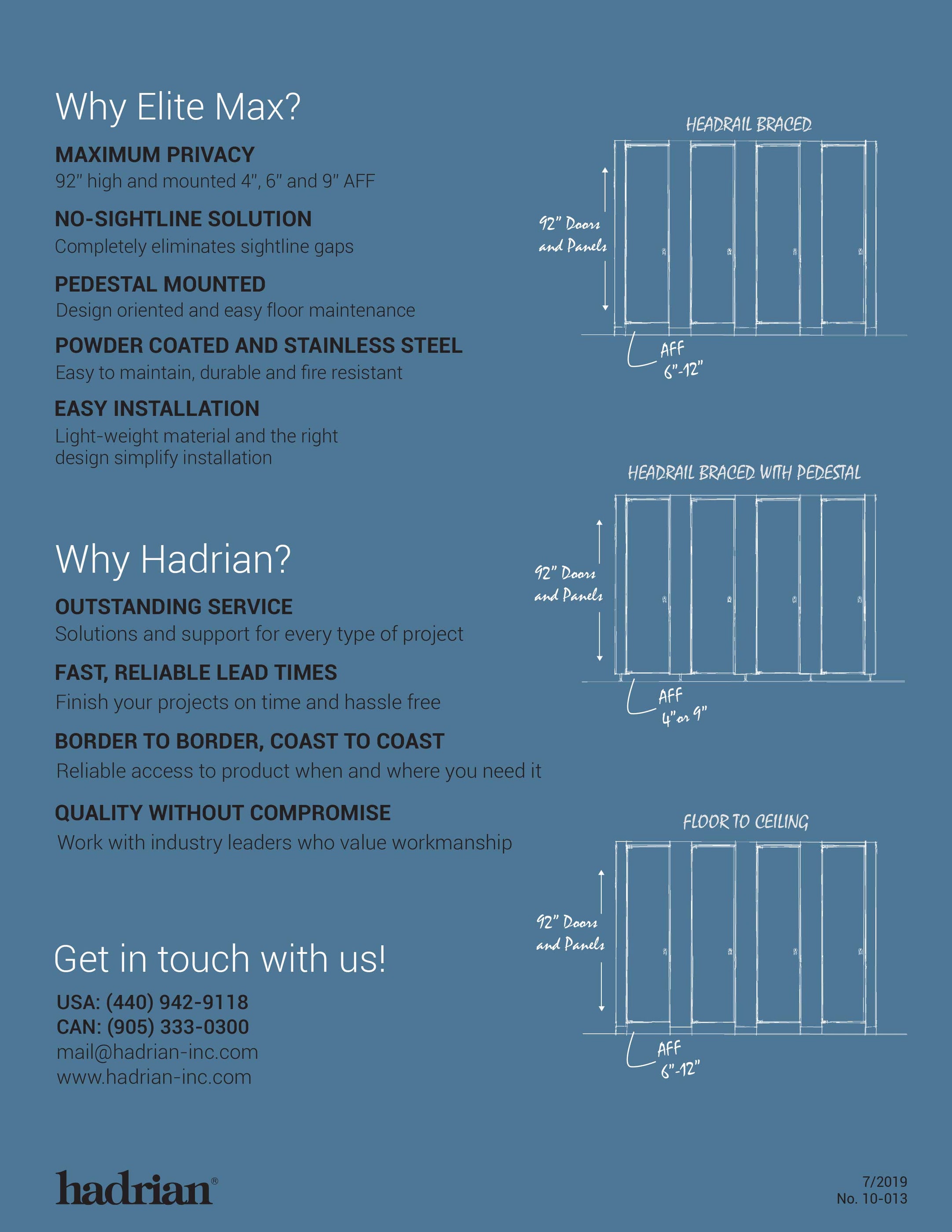Hadrian Elite Max Powder Coated Metal Toilet Partition — Prestige ...