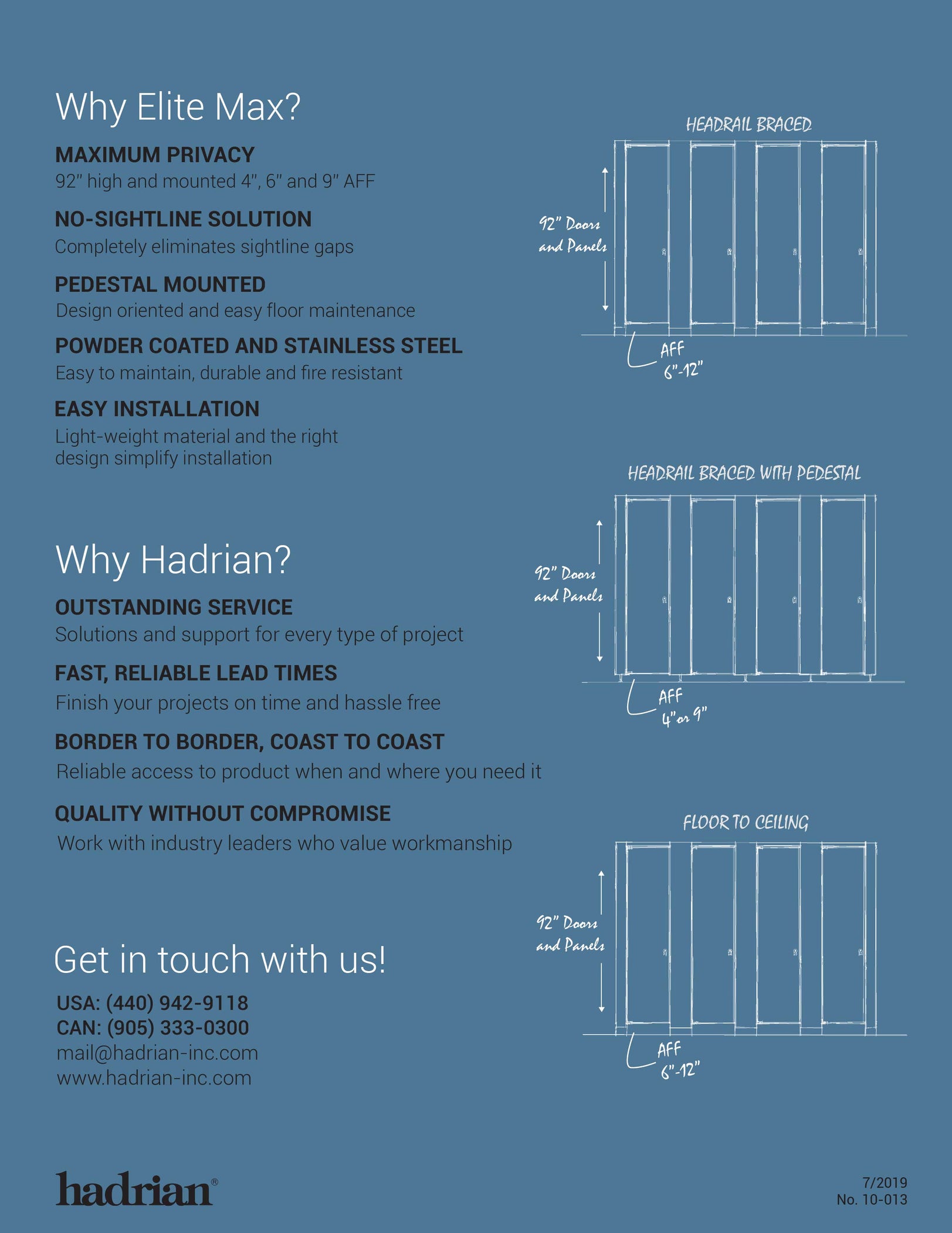 Hadrian Elite Max Stainless Steel Toilet Partition — Prestige Distribution